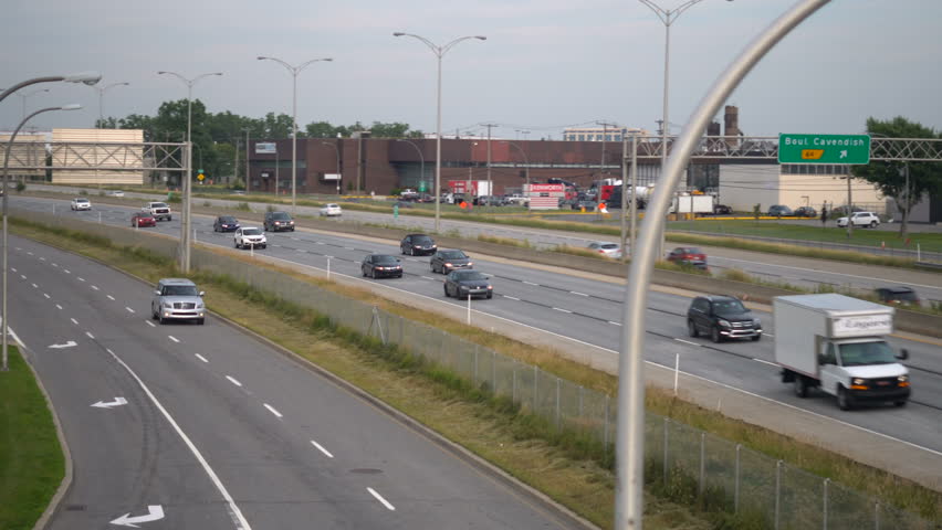 Highway Offramp At Intersection Of The 427 And QEW Highways In ...