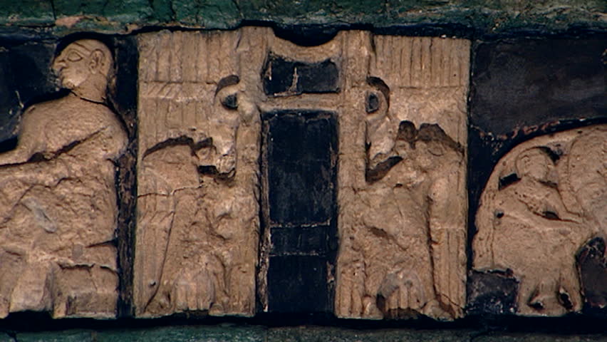 BAGHDAD, IRAQ - CIRCA 2002: Sumerian Frieze With Inlay Of A Wine Bearer ...