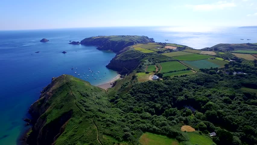 Stock video of flight above sark island in the channel | 30686536 ...
