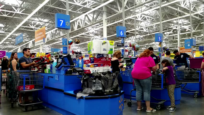 Port Coquitlam, BC, Canada - October 30, 2015 : People Paying Foods At ...