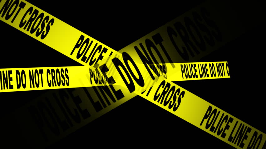 Stock Video Clip of Police line over black looping abstract background ...