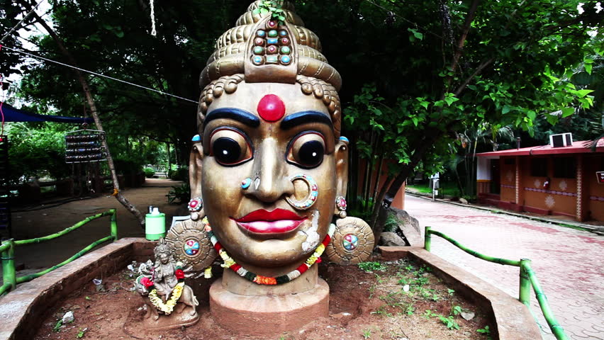 Pan Shot Of Clay Statues In Rural Museum, Shilparamam, Madhapur ...