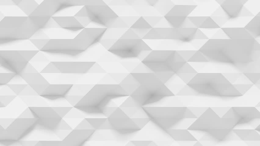 White Polygonal Geometric Surface. Computer Generated Seamless Loop Abstract Motion Background ...