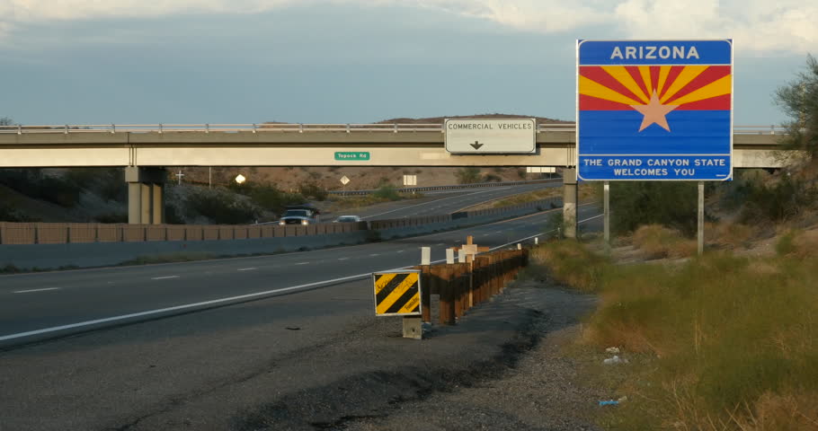 Arizona State Line Sign Stock Video Footage - 4K and HD Video Clips ...