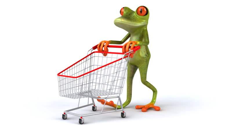 Stockvideo-Clip von Fun frog with shopping cart | Shutterstock