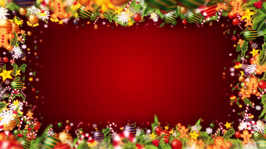 Animation Of Illustration Merry Christmas Frame Of The Branches ...