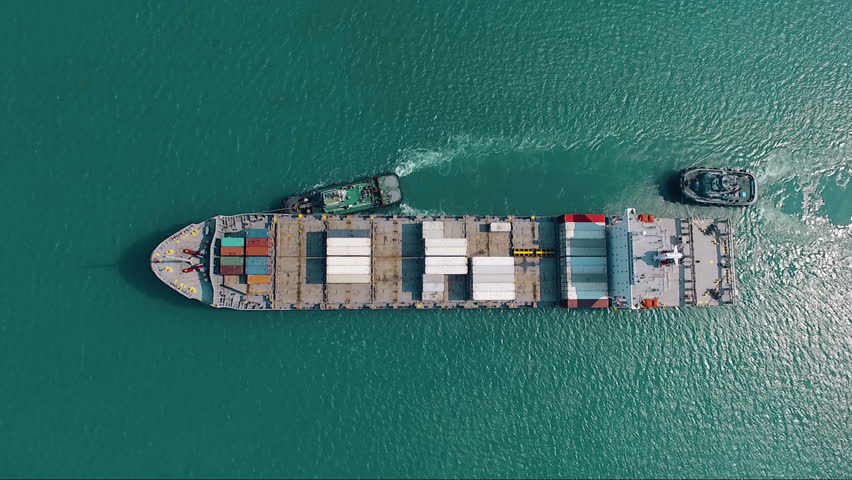 Aerial View of Cargo Ship Stock Footage Video (100% Royalty-free ...