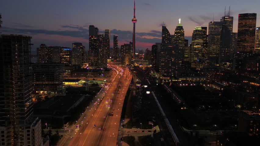 Stock video of aerial canada toronto july 2017 night | 31633096 ...