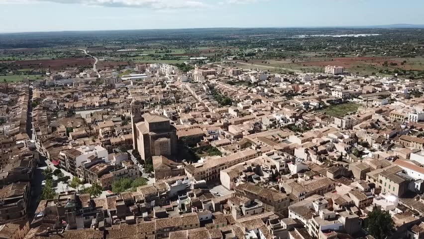 Aerial View Llucmajor Iglesia San Stock Footage Video (100% Royalty ...