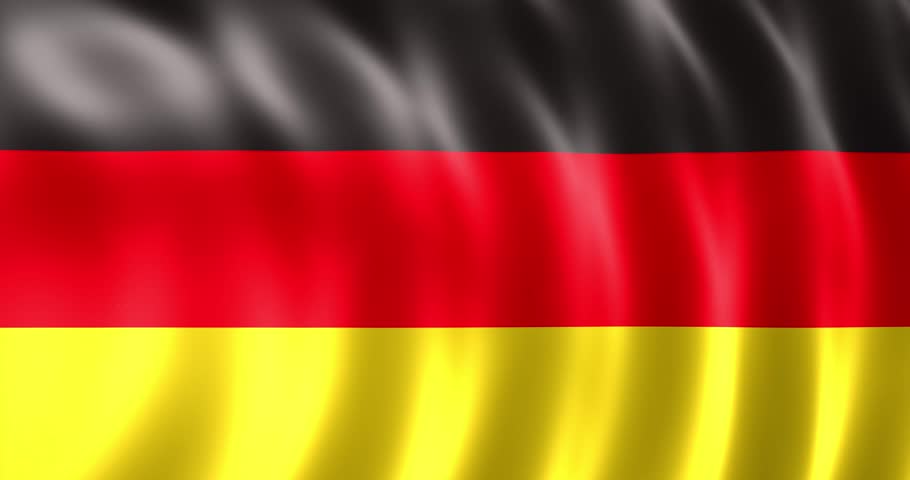 3D Animation Of National Flag Of Germany, Waving In The Wind With ...