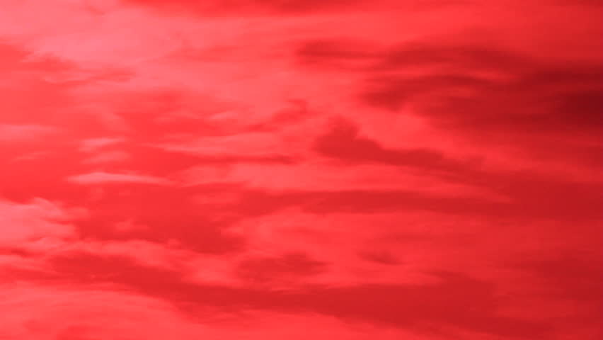 Time Lapse Footage Of Bloody Red Clouds In The Red Sky. Bad Omen. Stock ...
