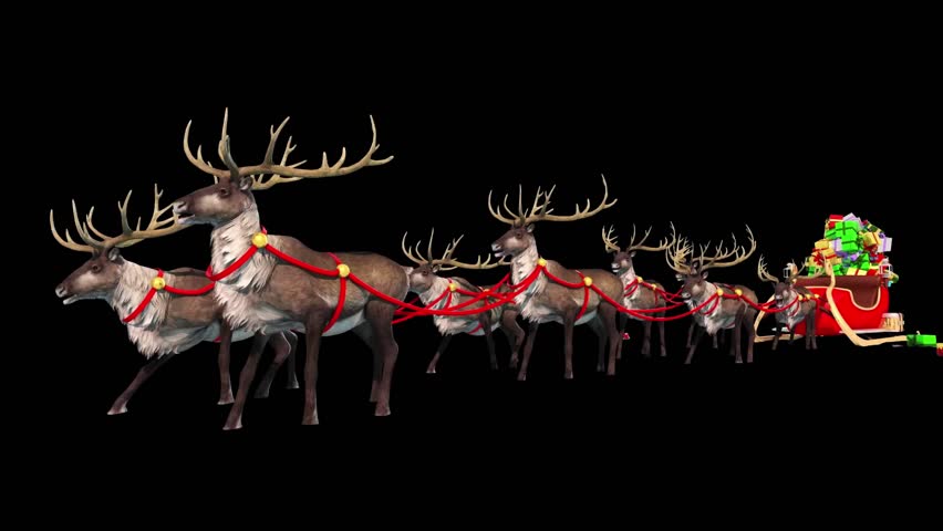Santa Claus With Galloping Reindeer In Loop Stock Footage Video 993490 ...