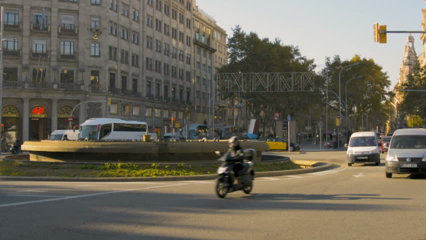 Stock video of barcelona, spain. november 2017: busy traffic | 32869576 ...
