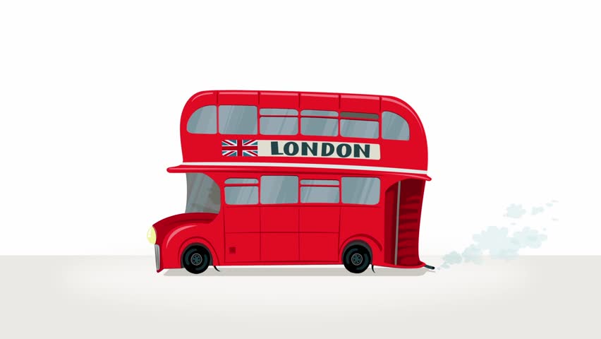 2d Animation. London Red Bus Stock Footage Video (100% Royalty-free ...