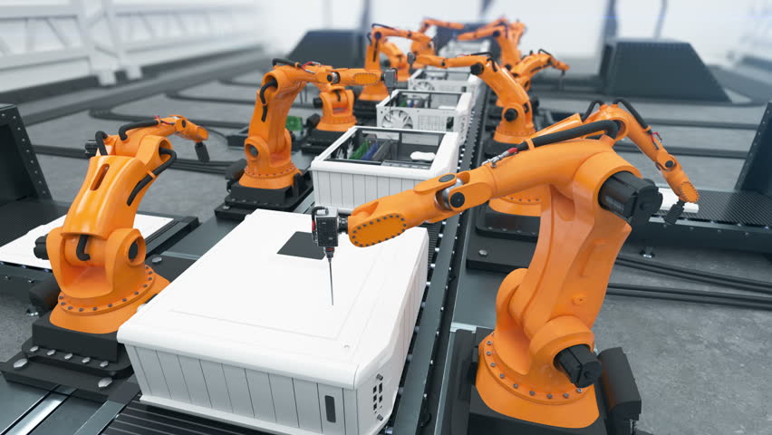 Robotic Arms Assembling Computers On Stock Footage Video (100% Royalty ...