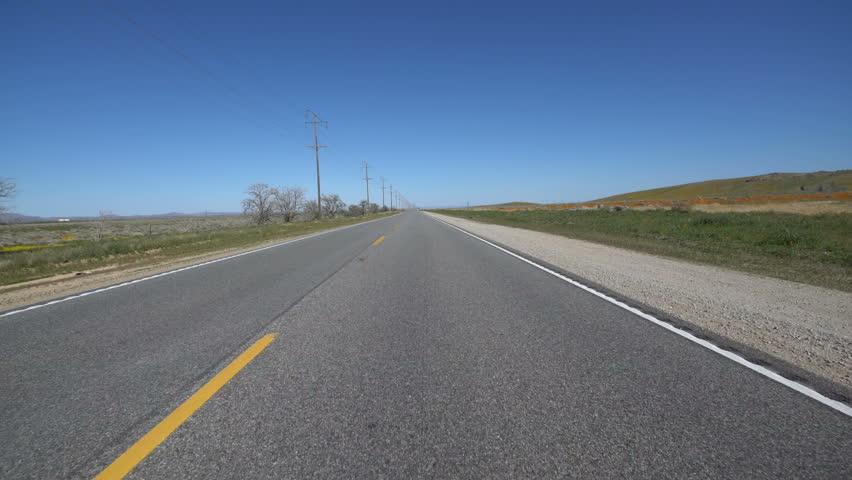 Middle Of The Road. Low Angle, Center View Of Road With Yellow Line ...