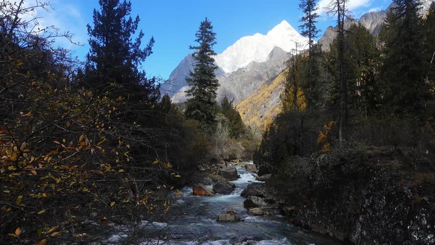 River, valley, and Mountains landscape in Sichuan, China image - Free ...