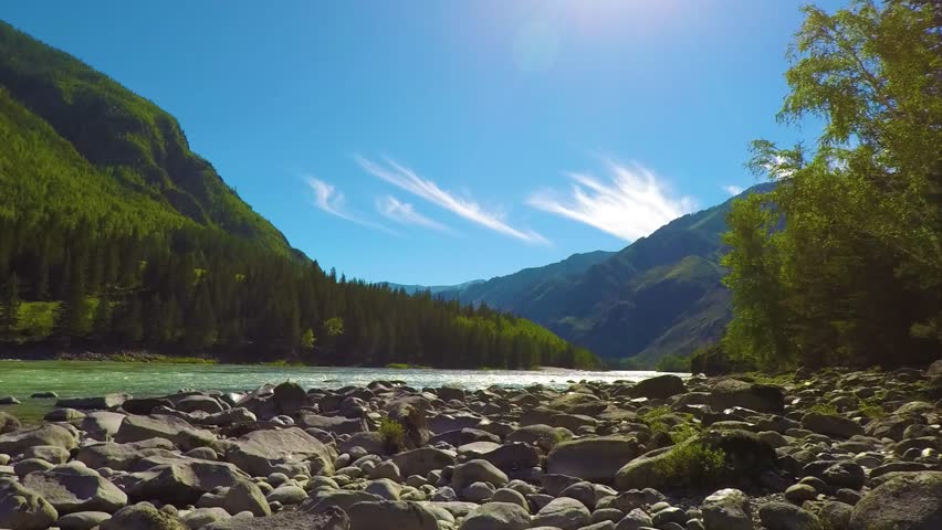 Katun River In Altai Mountains, Russia, 4k Stock Footage Video 13086560 ...