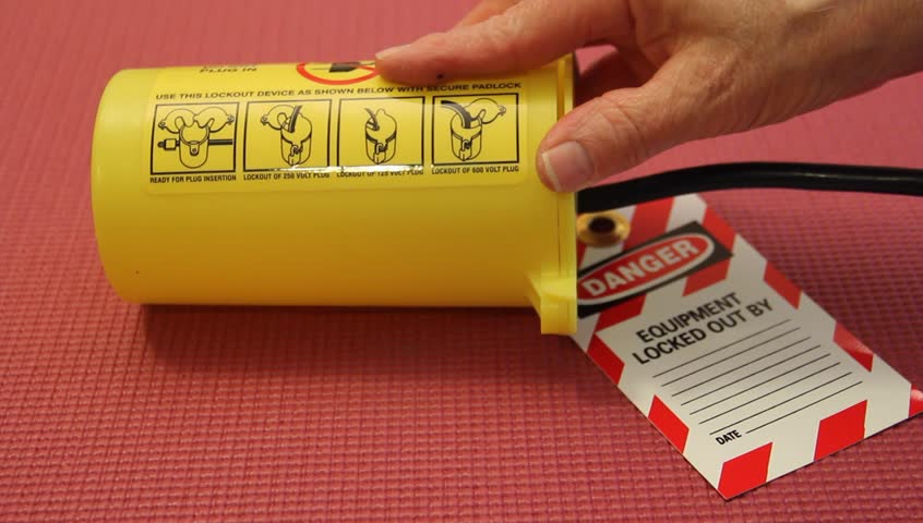 Electrical Cord Locked Out for Stock Footage Video (100% Royalty-free ...