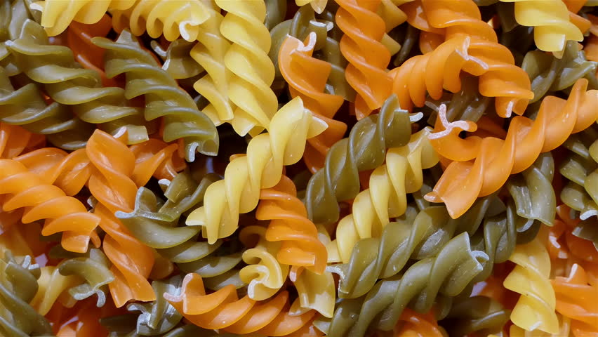 Multicolored Pasta Rotating in Slow Stock Footage Video (100% Royalty ...