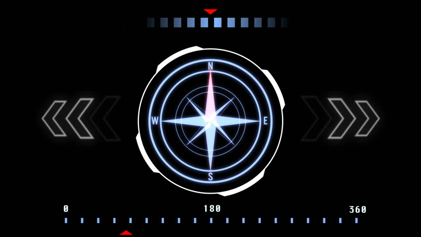 Hud Futuristic User Interface Compass Stock Footage Video (100% Royalty ...