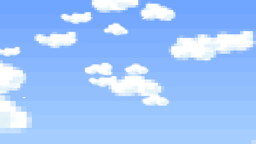 Old Retro Video Game Arcade Clouds Moving On A Blue Sky Stock Footage ...