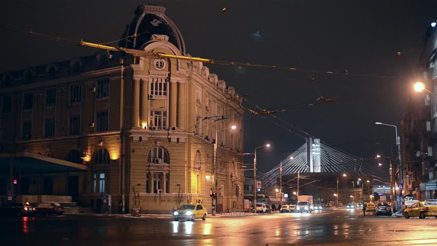 Bucharest, Romania. Night Stock Footage Video 6409310 | Shutterstock