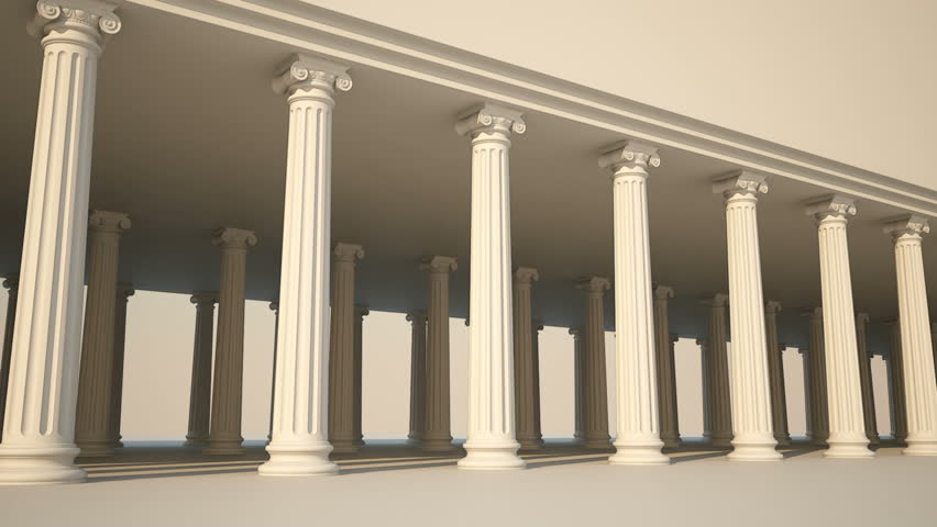 Classical White Greek Style Columns. Stock Footage Video (100% Royalty ...