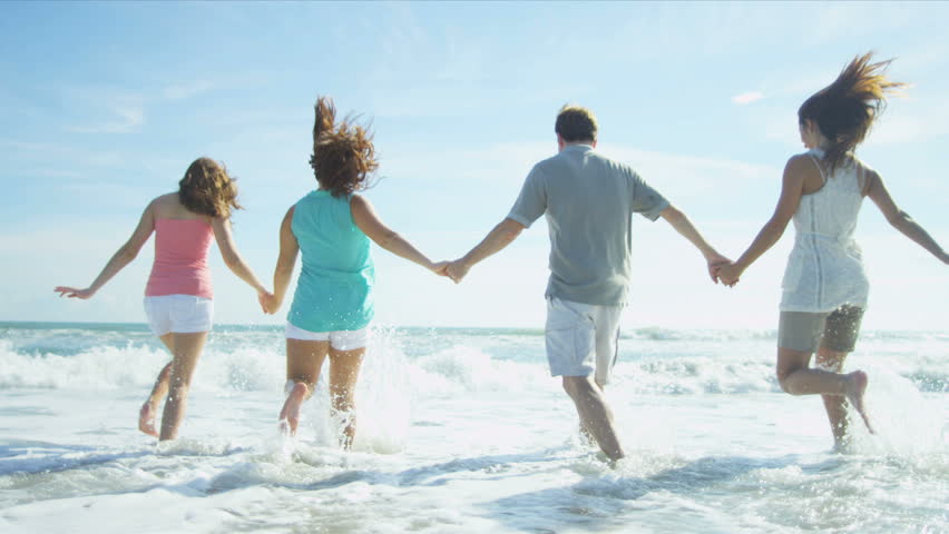 Happy Family Having Fun Outdoors In Spring Park Stock Footage Video ...
