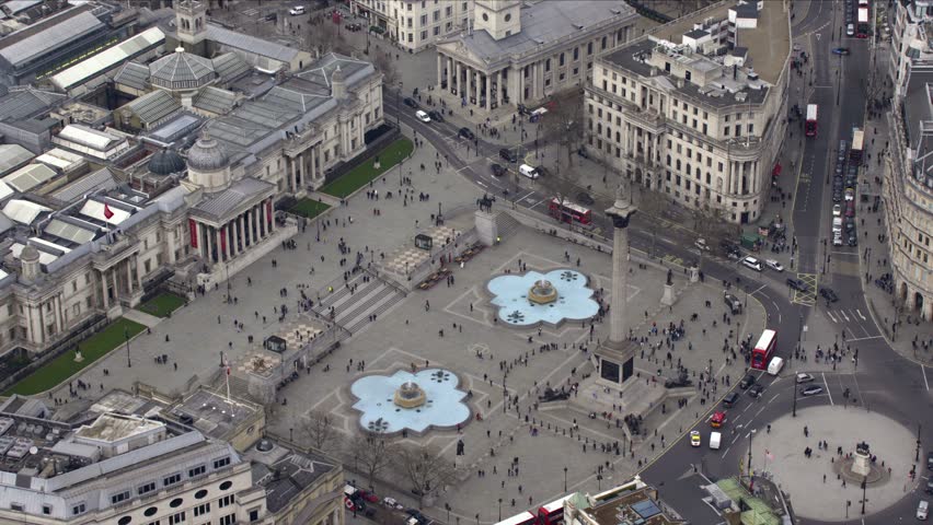 Stock video of aerial shot of trafalgar square in | 3818066 | Shutterstock