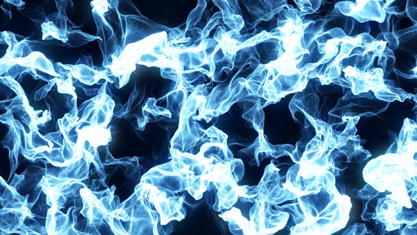 Detailed Animation Of Blue Turquoise Flames In Fire Background Stock ...
