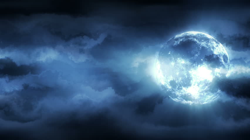 Background With Animated Clouds And Moon. Seamless Loop. Stock Footage ...