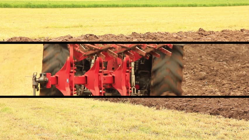 Plowing the Field with Tractor Stock Footage Video (100% Royalty-free ...