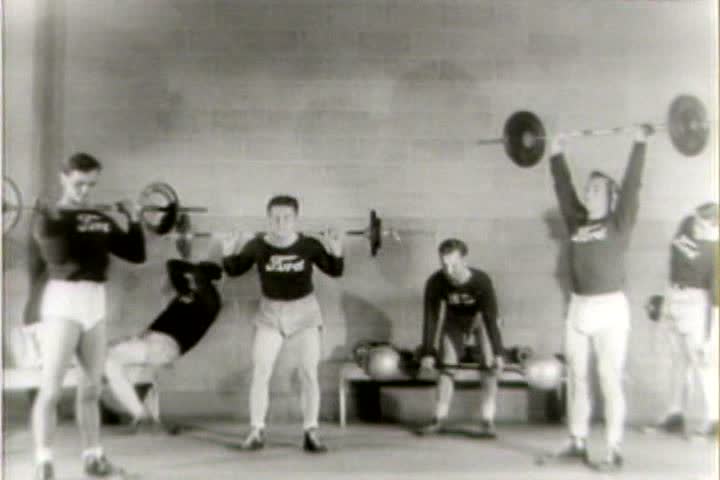 1940s - Amateurs Lift Weights Stock Footage Video (100% Royalty-free ...