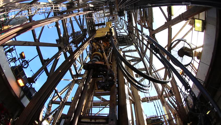Stock video of oil drilling derrick with top drive | 4123276 | Shutterstock