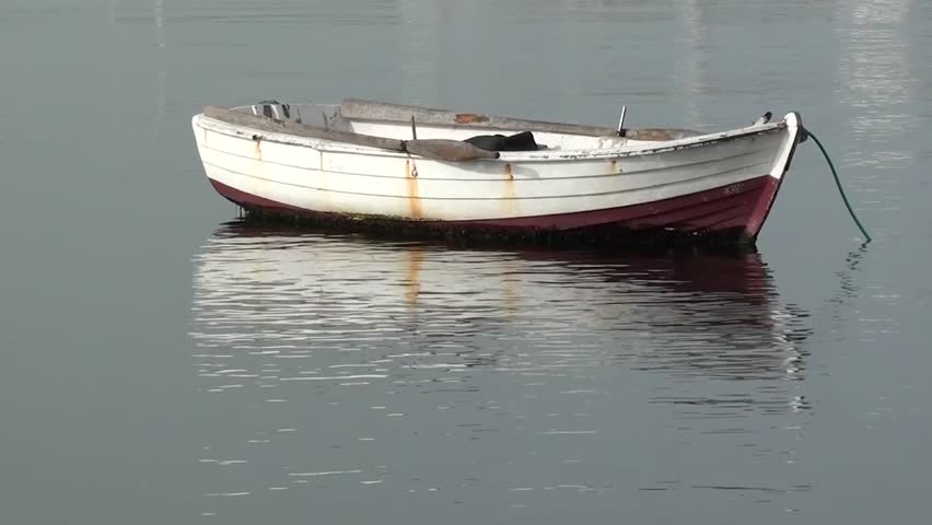 Stock video of old small white boat on water | 4137076 | Shutterstock