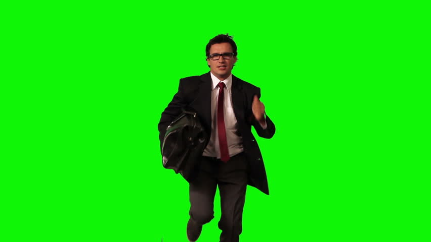 Vidéo de stock de running businessman on green screen | 4154746 ...
