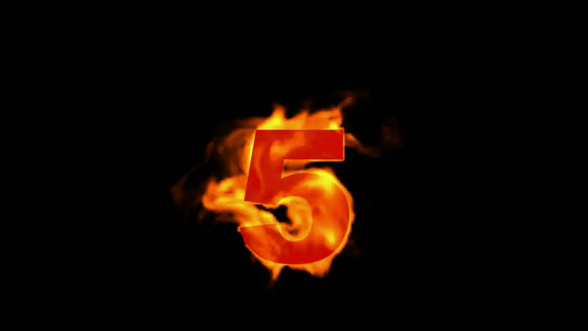 Stock video of burning fire numbers 5. | 4162756 | Shutterstock