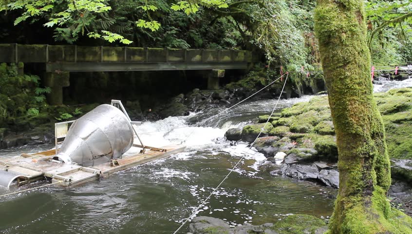 Rotary Screw Trap Device Used To Trap And Release Fish Like Salmon And ...