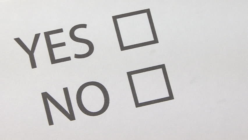 Hand Checks Off "yes" Checklist Box. Yes No Choice. Stockvideos ...