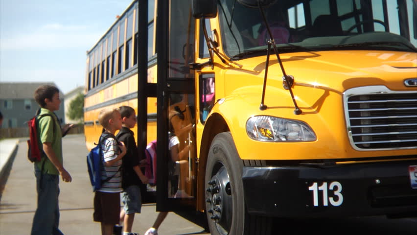 Children Get Off School Bus Stock Footage Video 4542854 | Shutterstock
