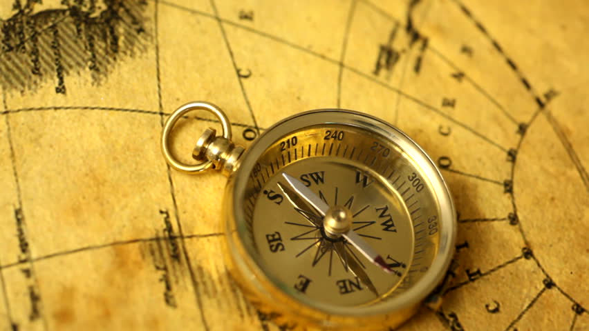 Background With Old Map And Compass - Compass 01 (HD) - Motion ...