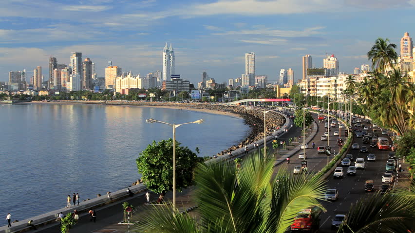 India - January 2011: Daytime Cityscape With Mumbai Skyline And ...