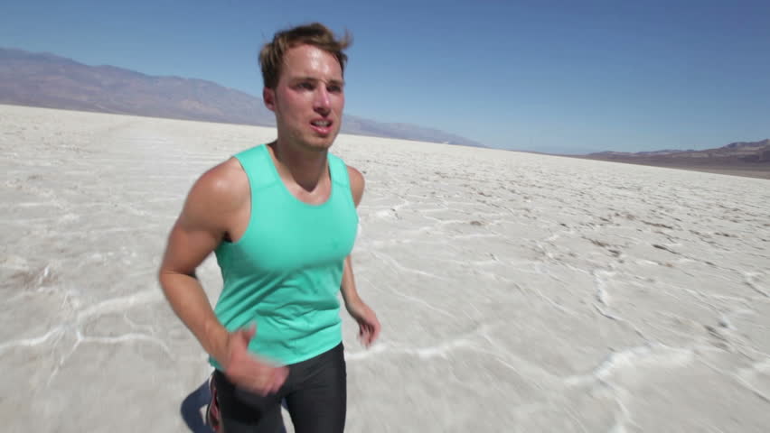 Running Man Runner Jogging In Hong Kong City. Jogger Training On Tsim ...