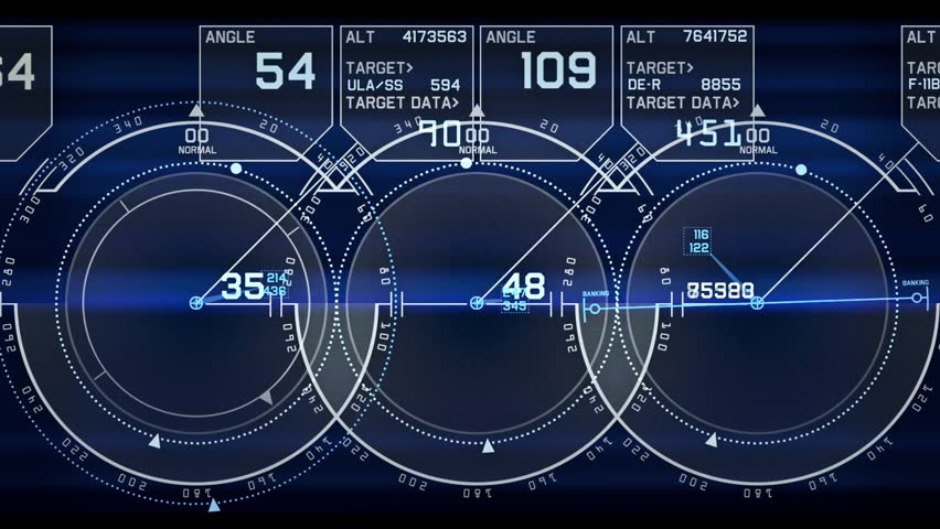 Radar GUI Screen. Computer Generated Seamless Loop Technology Motion ...