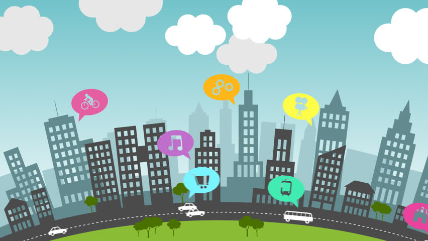 Cityscape Animation Stock Footage Video 10860848 | Shutterstock