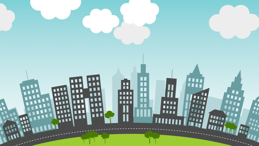 Loopable Animation Presents The Change Of Seasons In The City ...