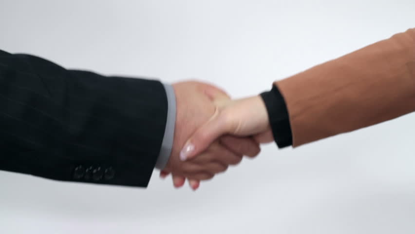 An Awkwardly Long Handshake With A A Touch Between A Male And Female In ...