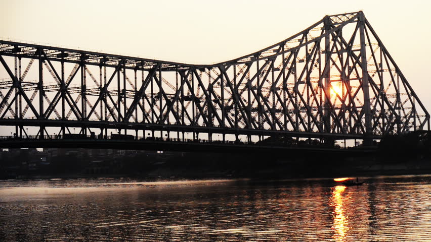Shot of the Howrah Bridge Stock Footage Video (100% Royalty-free ...