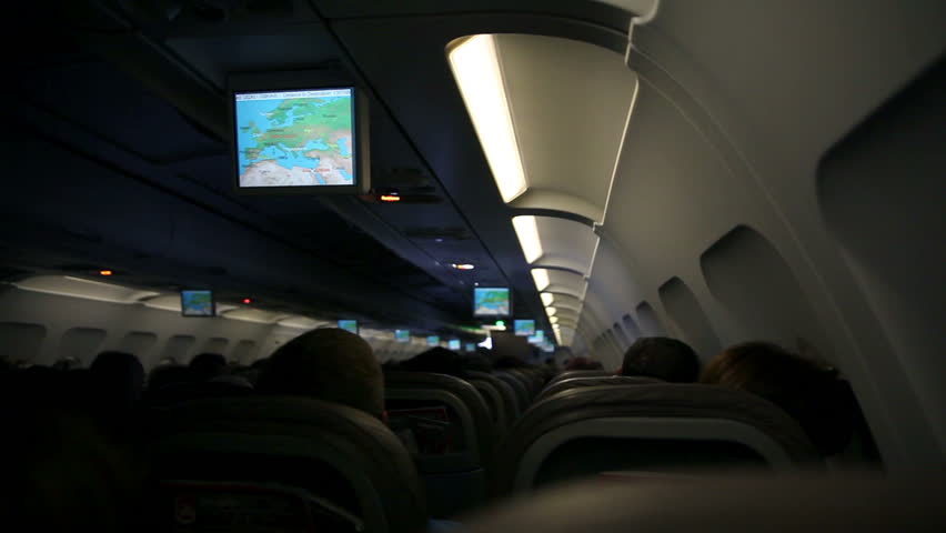 Inside Airplane At Night